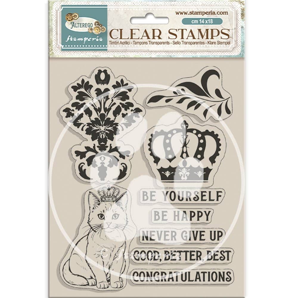 Clear stamps Alterego - Crown and Cat - Stamperia – Tidformera