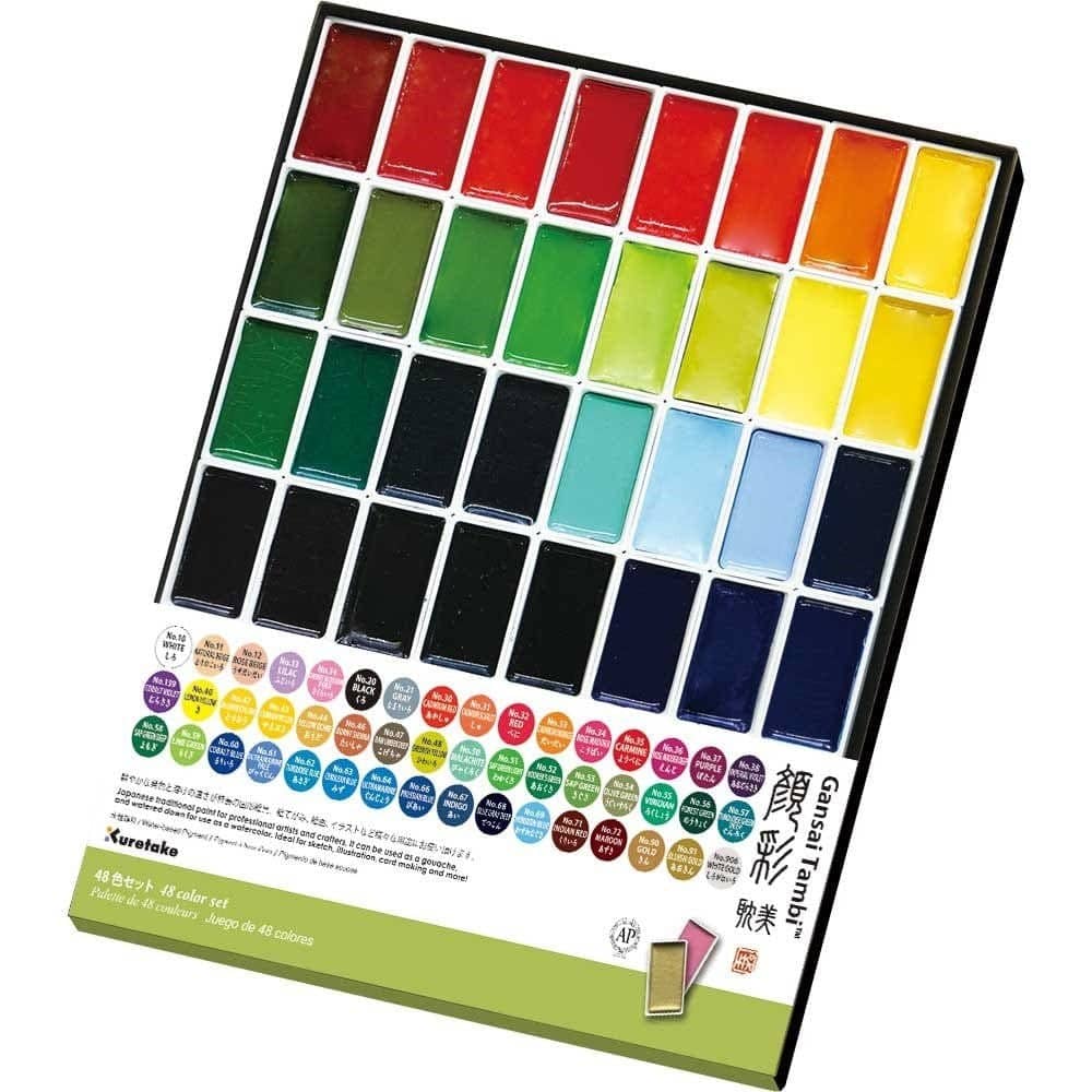 GANSAI TAMBI Watercolor paint 48 colors Kuretake | Tidformera