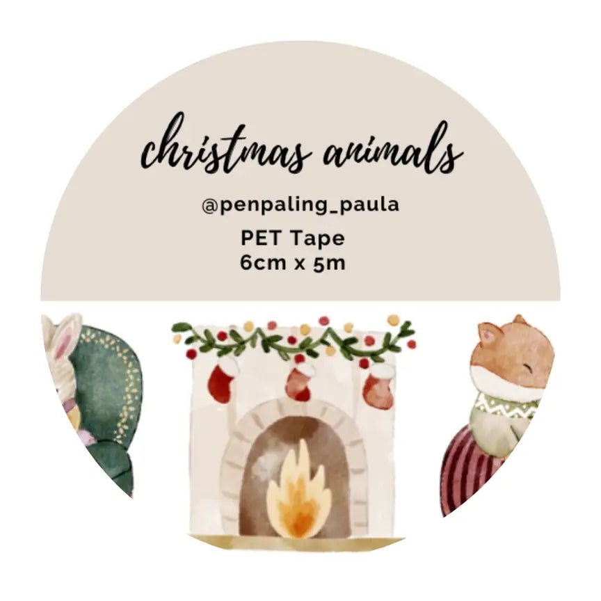 Pre cut Pet Tape - Penpaling Paula - Christmas Animals 60 mm – Tidformera