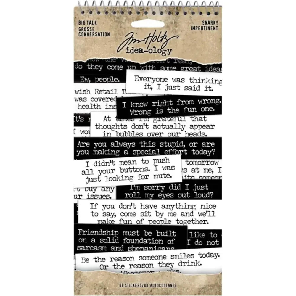 Sticker Book Tim Holtz Big Talk Snarky Stickers – Tidformera