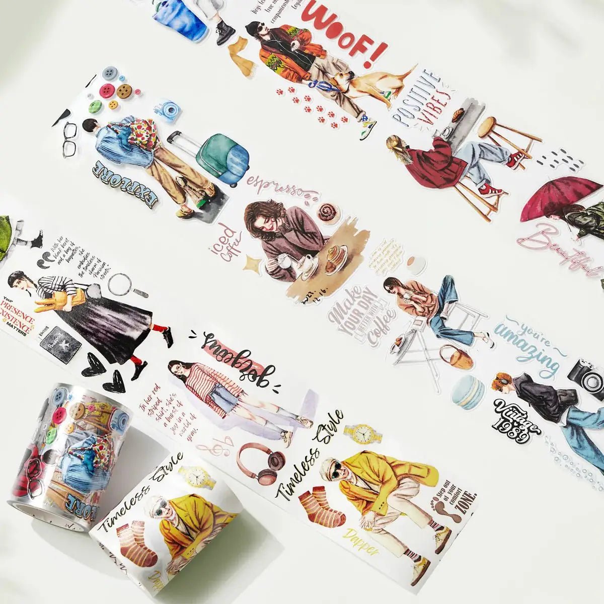 Sticker Pet Pre-cut Passing Faces - 60 mm - Washi Tape Shop – Tidformera