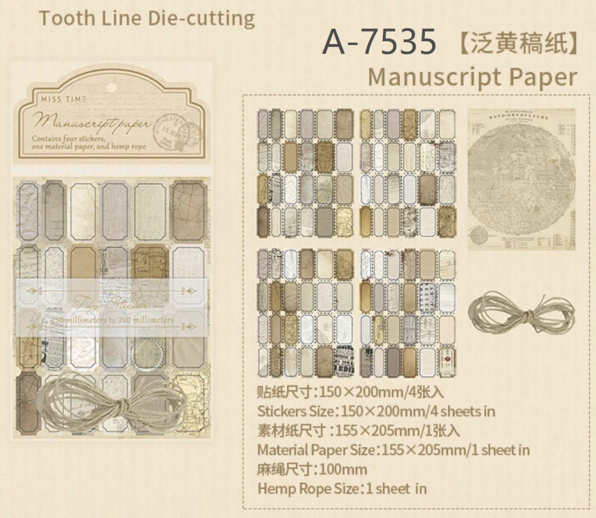 Stickers - Miss Time - Manuscript paper – Tidformera