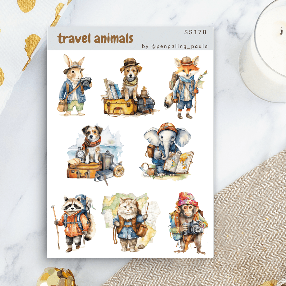 Stickers - Travel animals - Penpaling Paula - Tidformera