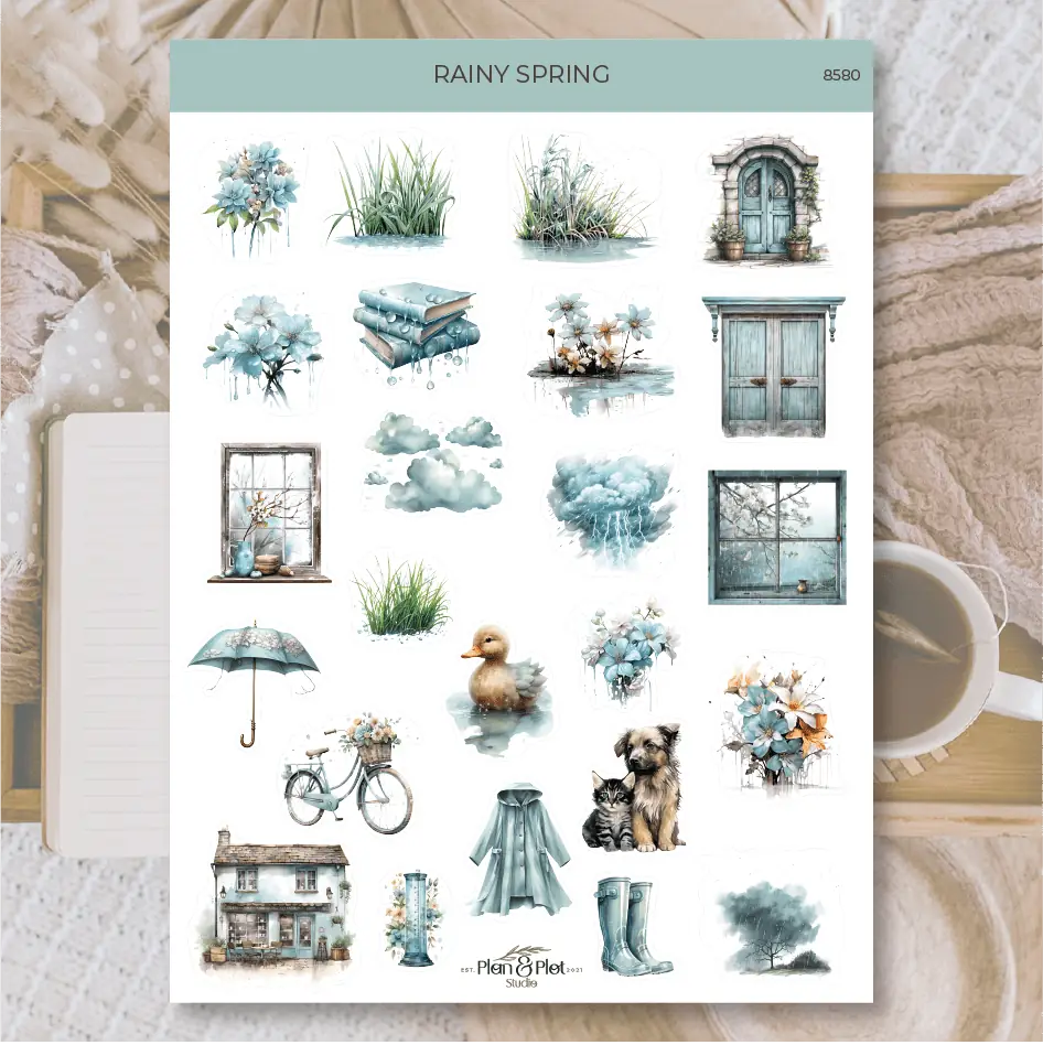 Stickers Plan & Plot Studio Vinyl - Rainy spring Tidformera
