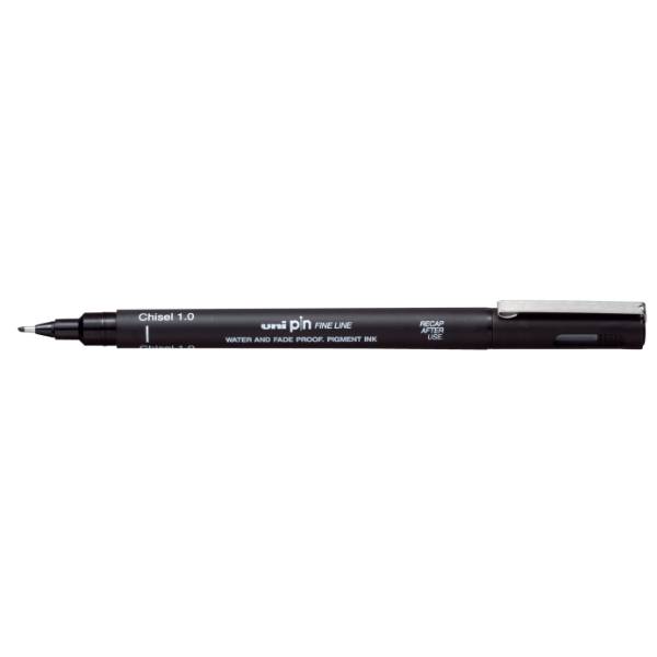 Uni Pin Chisel Pen Black - 1,0 - Svart kalligrafipenna – Tidformera