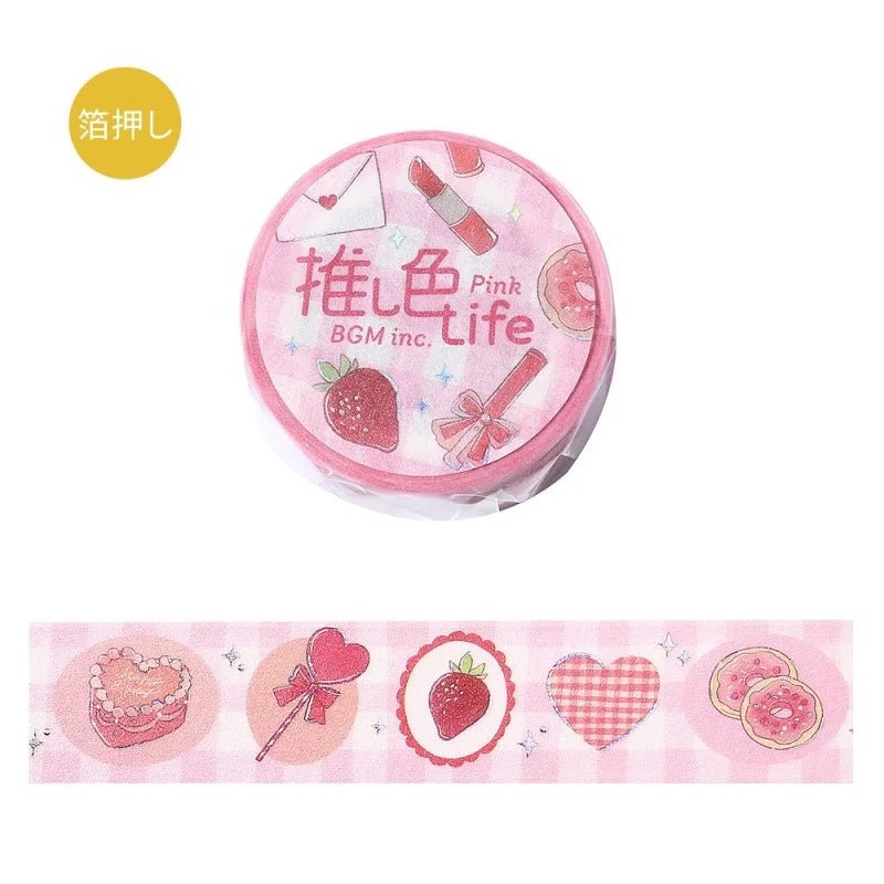 Washi Tape - Color Life - Pink - BGM - Snabb leverans! – Tidformera