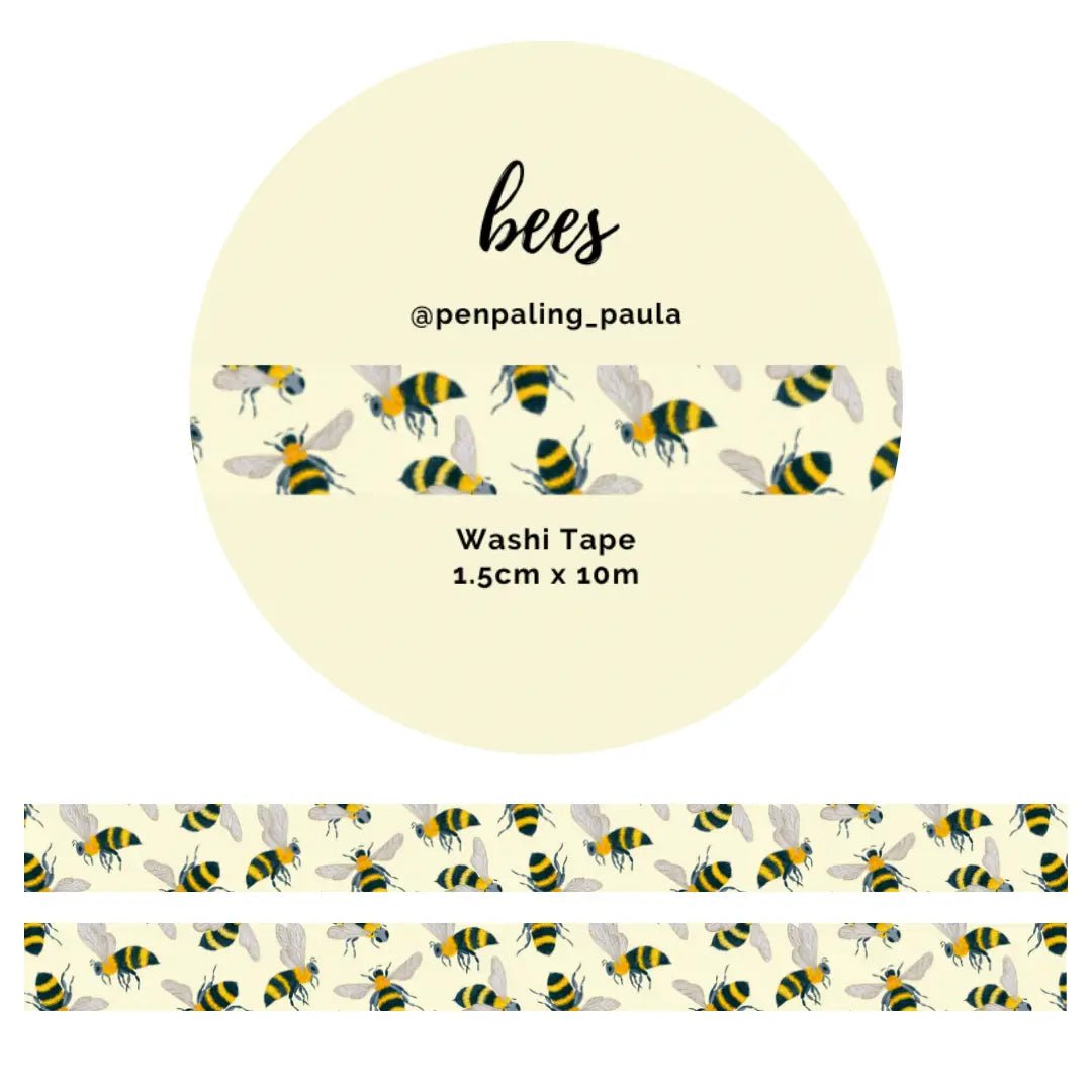 Washi tape - Pen paling Paula - Bees 15 mm – Tidformera